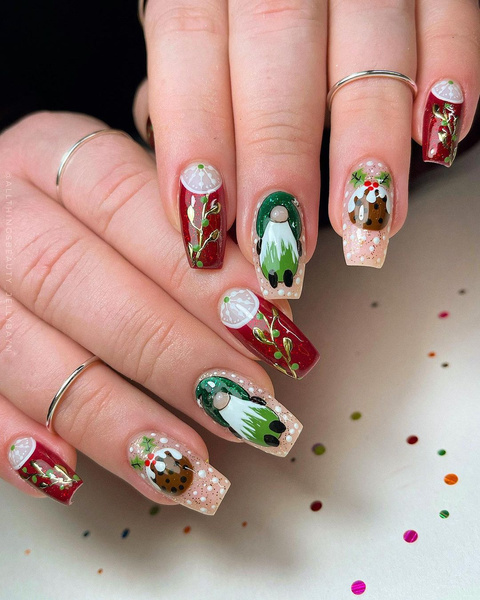 Маникюр на Новый год 2023: 10 красивых дизайнов на длинные ногти | theGirl